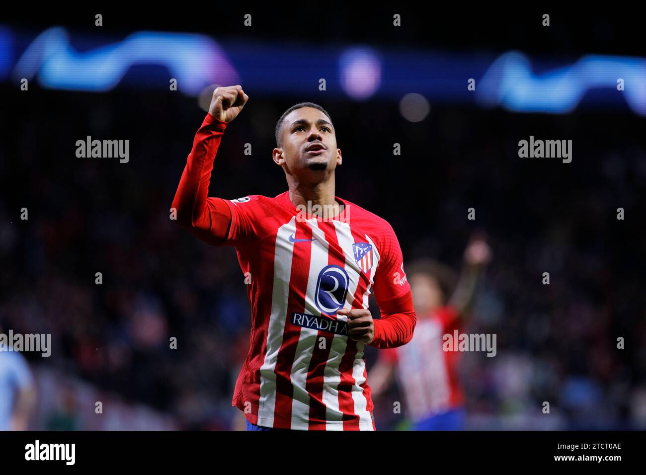 Samuel Lino of Atletico de Madrid celebrates a goal during the UEFA ...