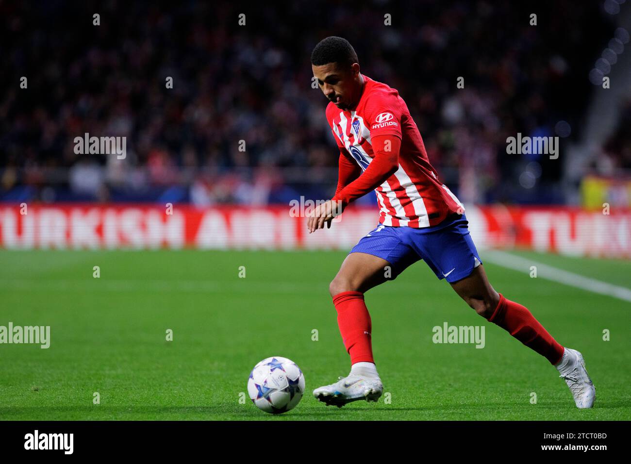 Samuel Lino of Atletico de Madrid seen in action during the UEFA ...