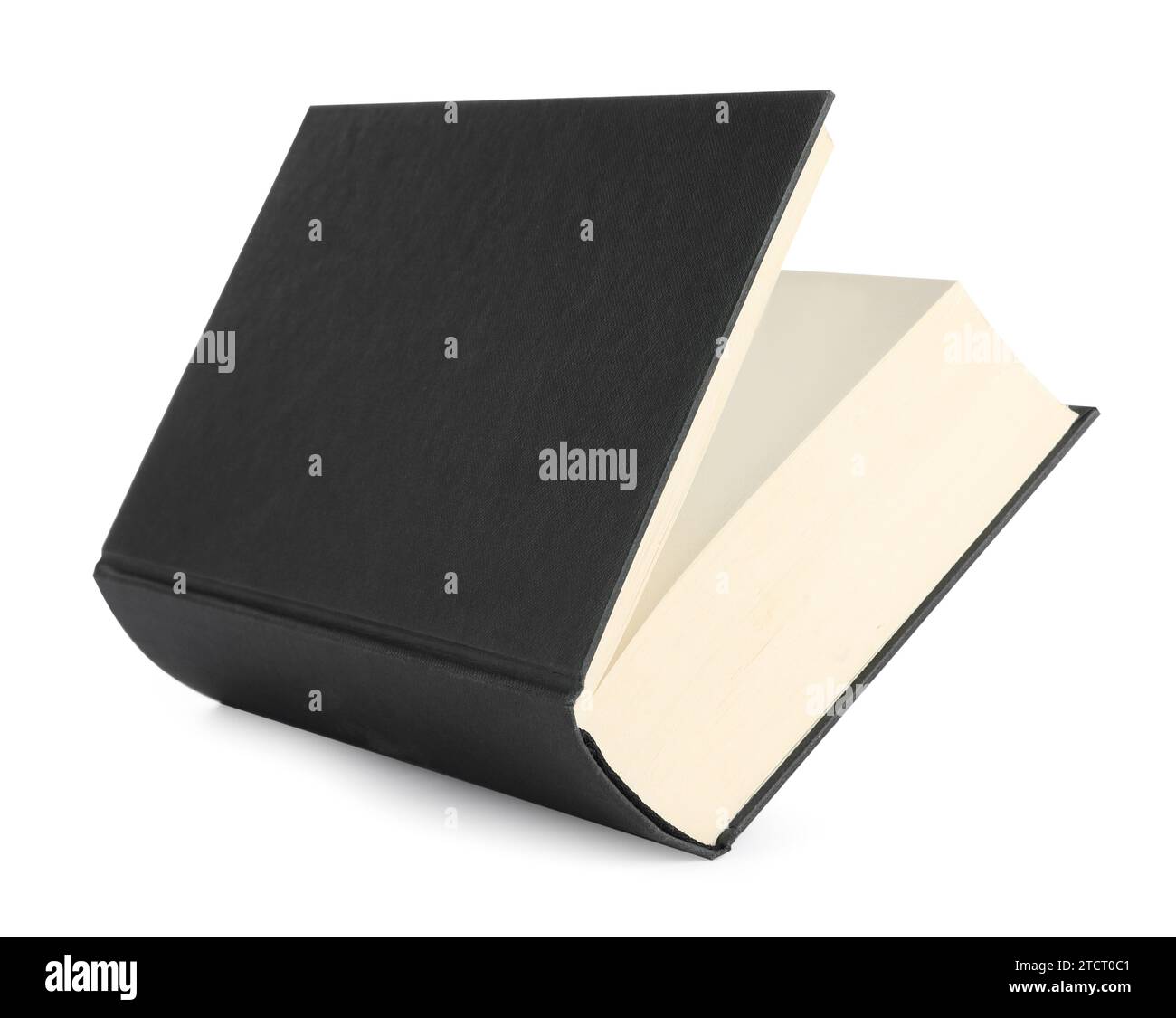 One black hardcover book isolated on white Stock Photo - Alamy