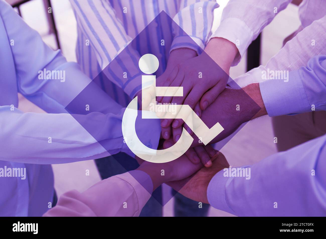 Inclusive workplace culture. International symbol of access. People ...