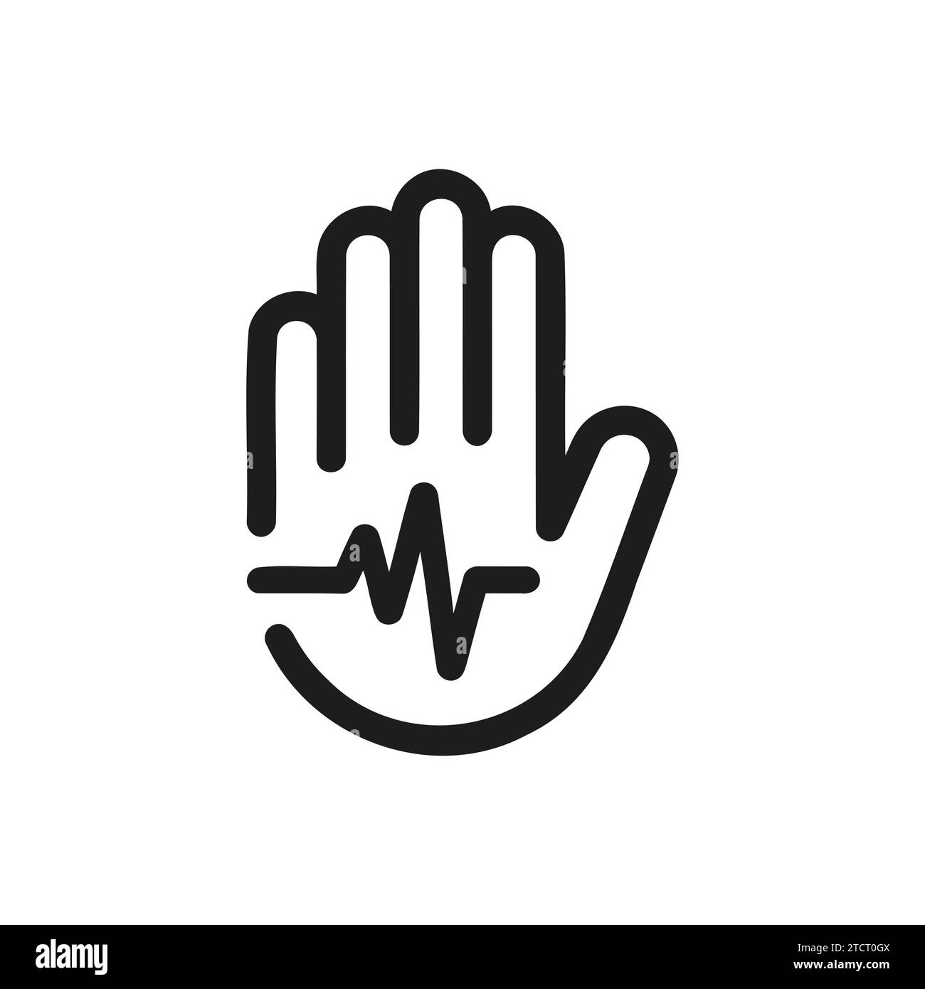 simple hand icon with pulse isolated. Vector illustration Stock Vector ...