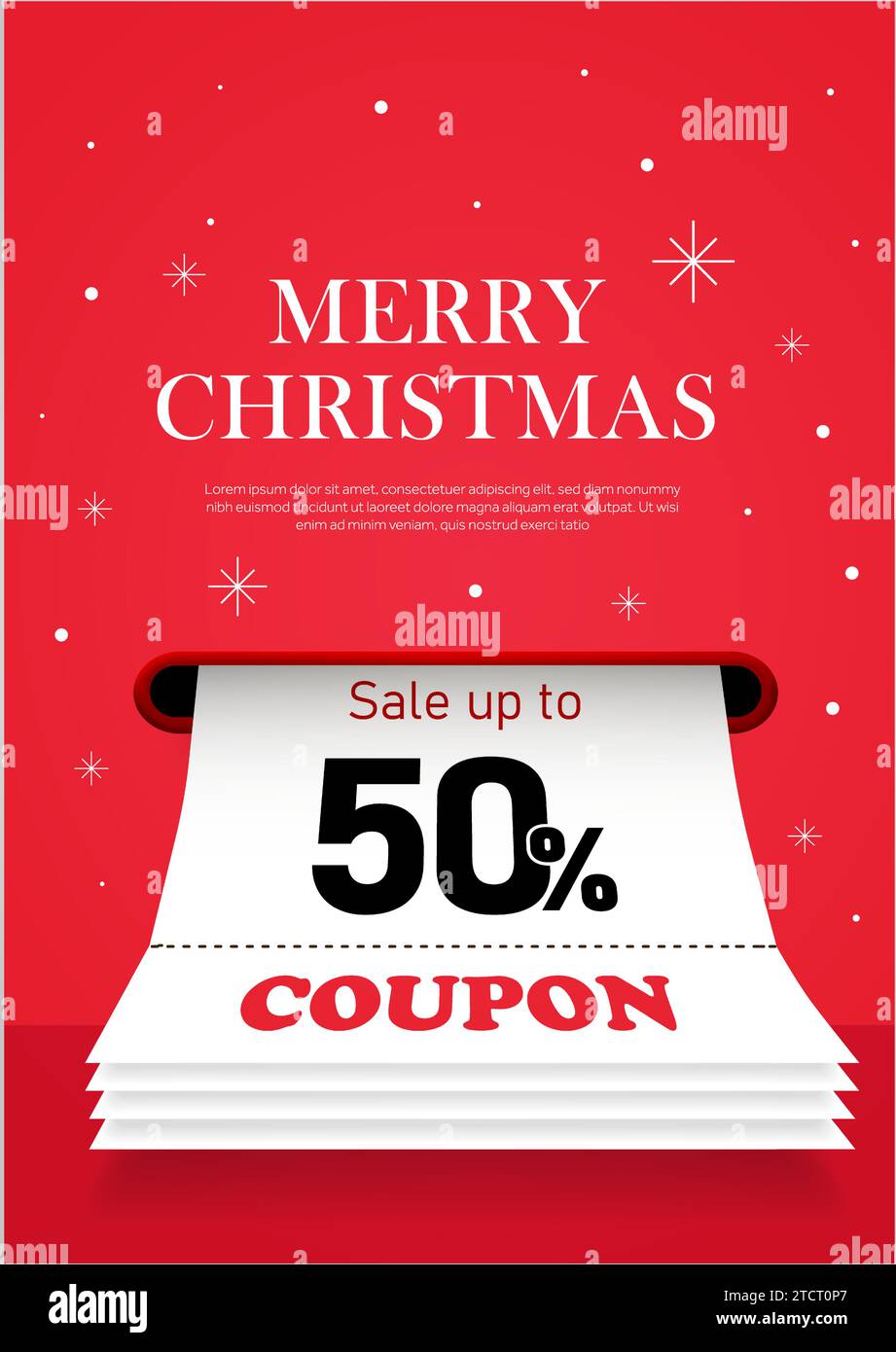 3d merry christmas coupon giveaway banner template with coupon coming ...