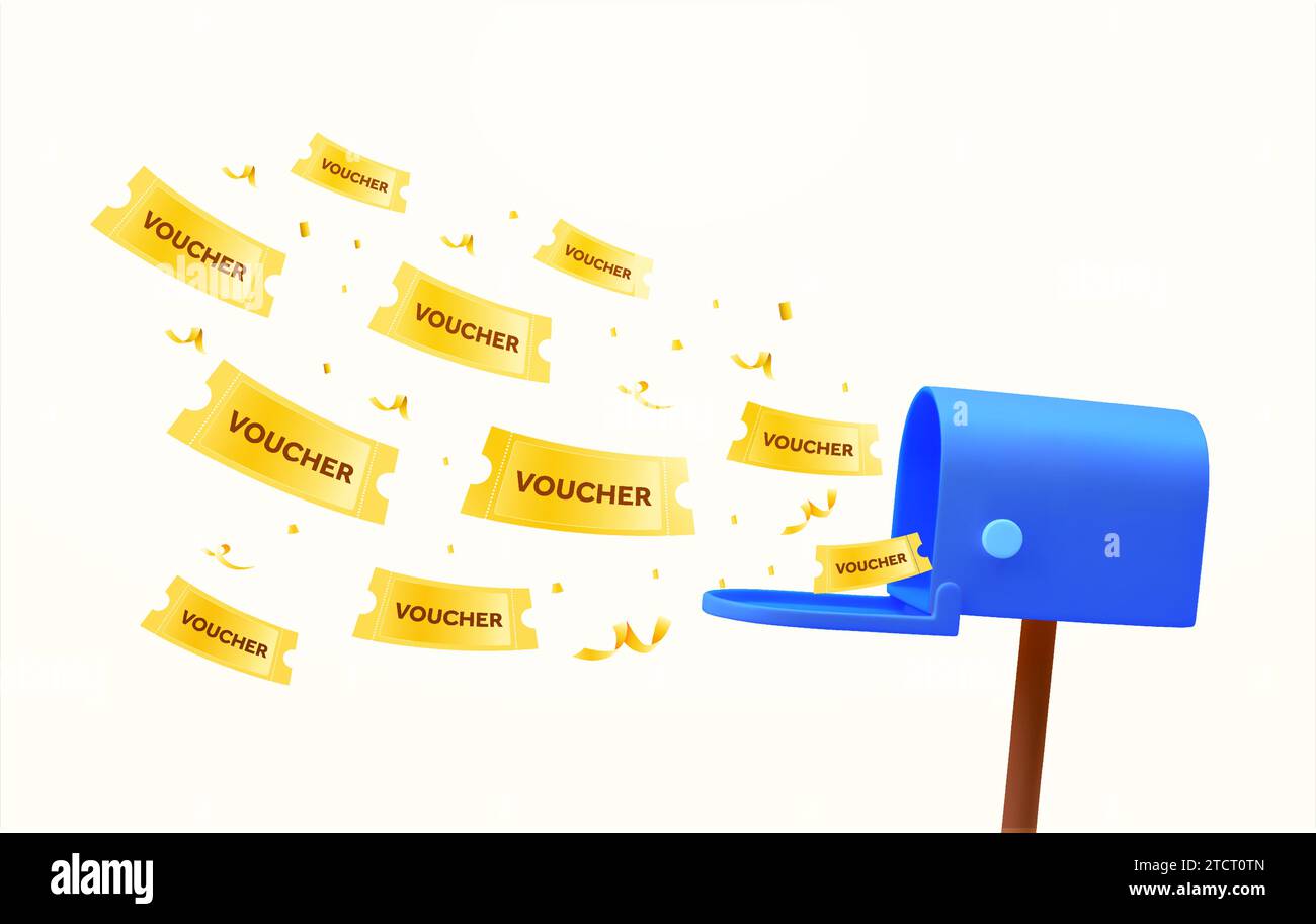 3d coupon giveaway, special discount event banner template with golden ...