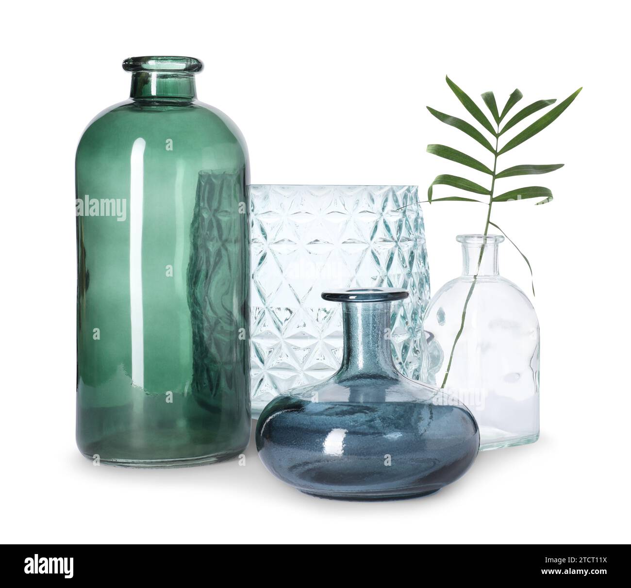 Many different stylish vases on white background Stock Photo - Alamy