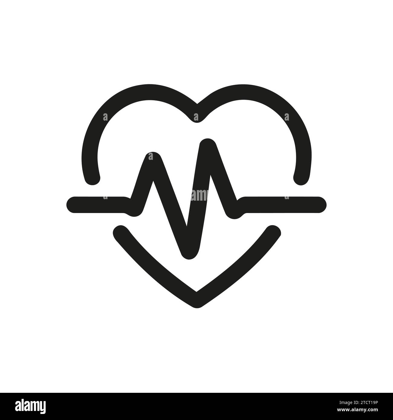 simple heart icon with pulse isolated Stock Vector Image & Art - Alamy