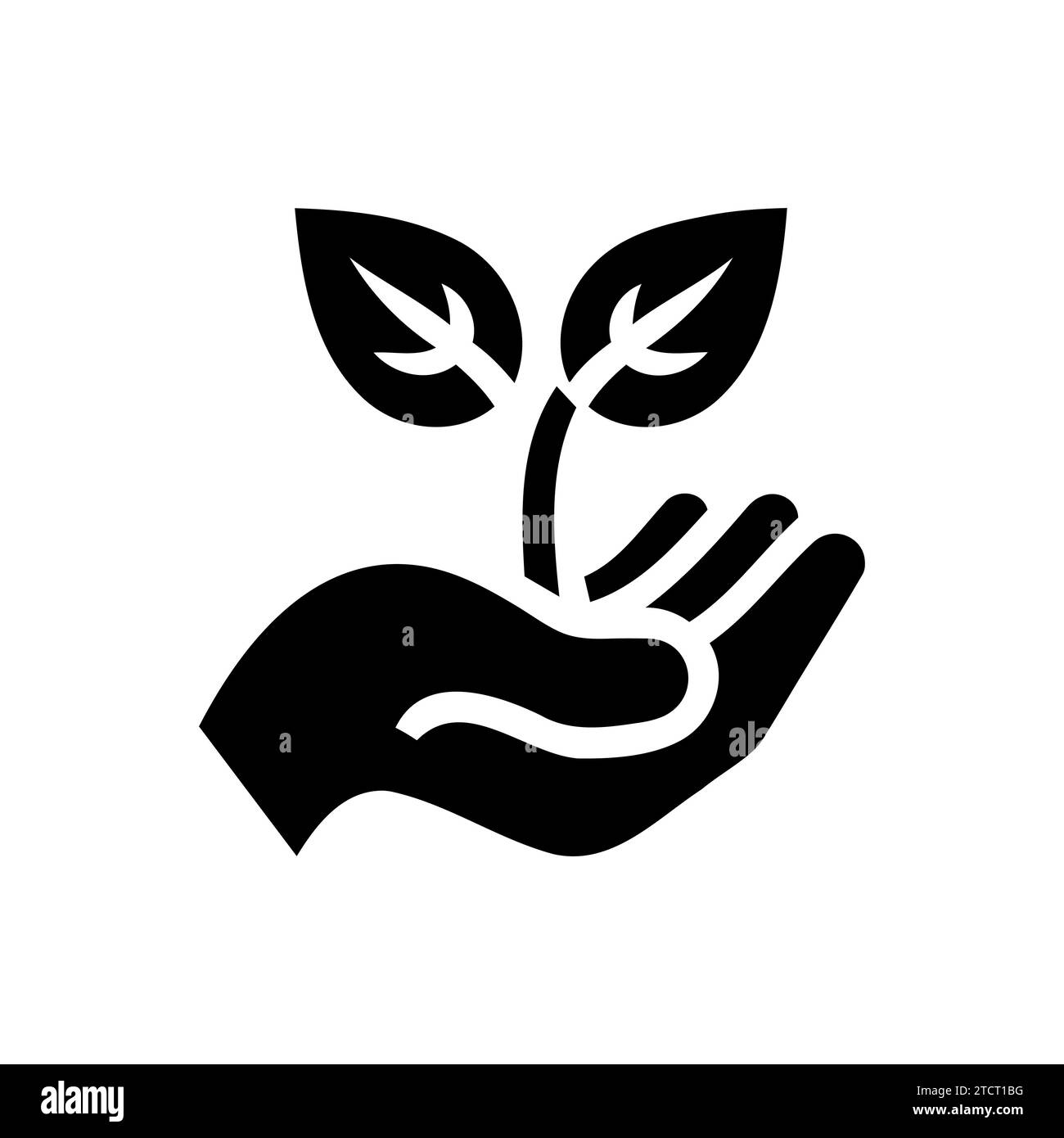 Simple icon of sprout in hand Stock Vector Image & Art - Alamy
