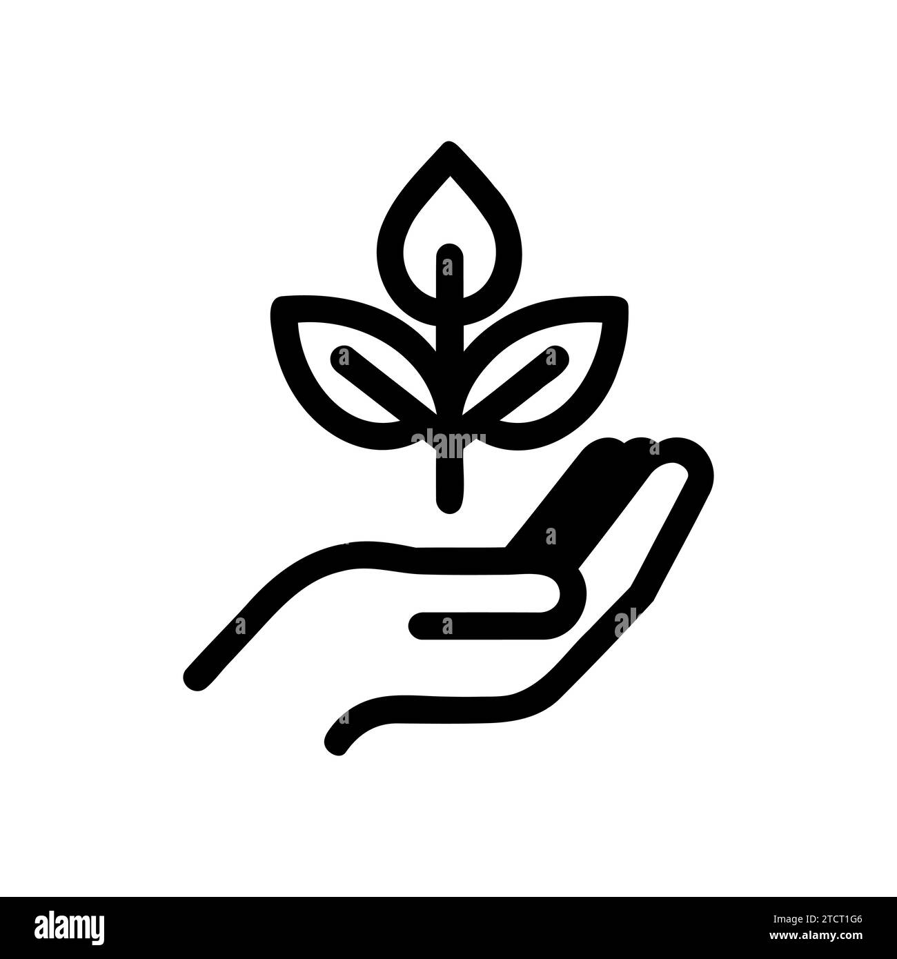 Simple linear icon of sprout in hand Stock Vector Image & Art - Alamy