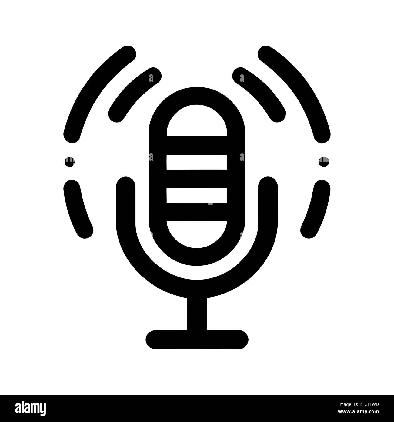 Simple linear microphone icon Stock Vector Image & Art - Alamy