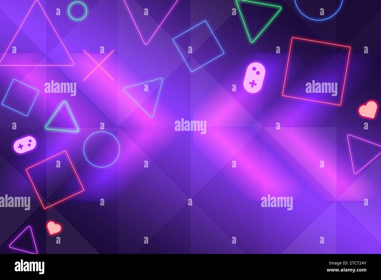 Wallpaper gaming concept with gamepad and graphic elements. Outline ...