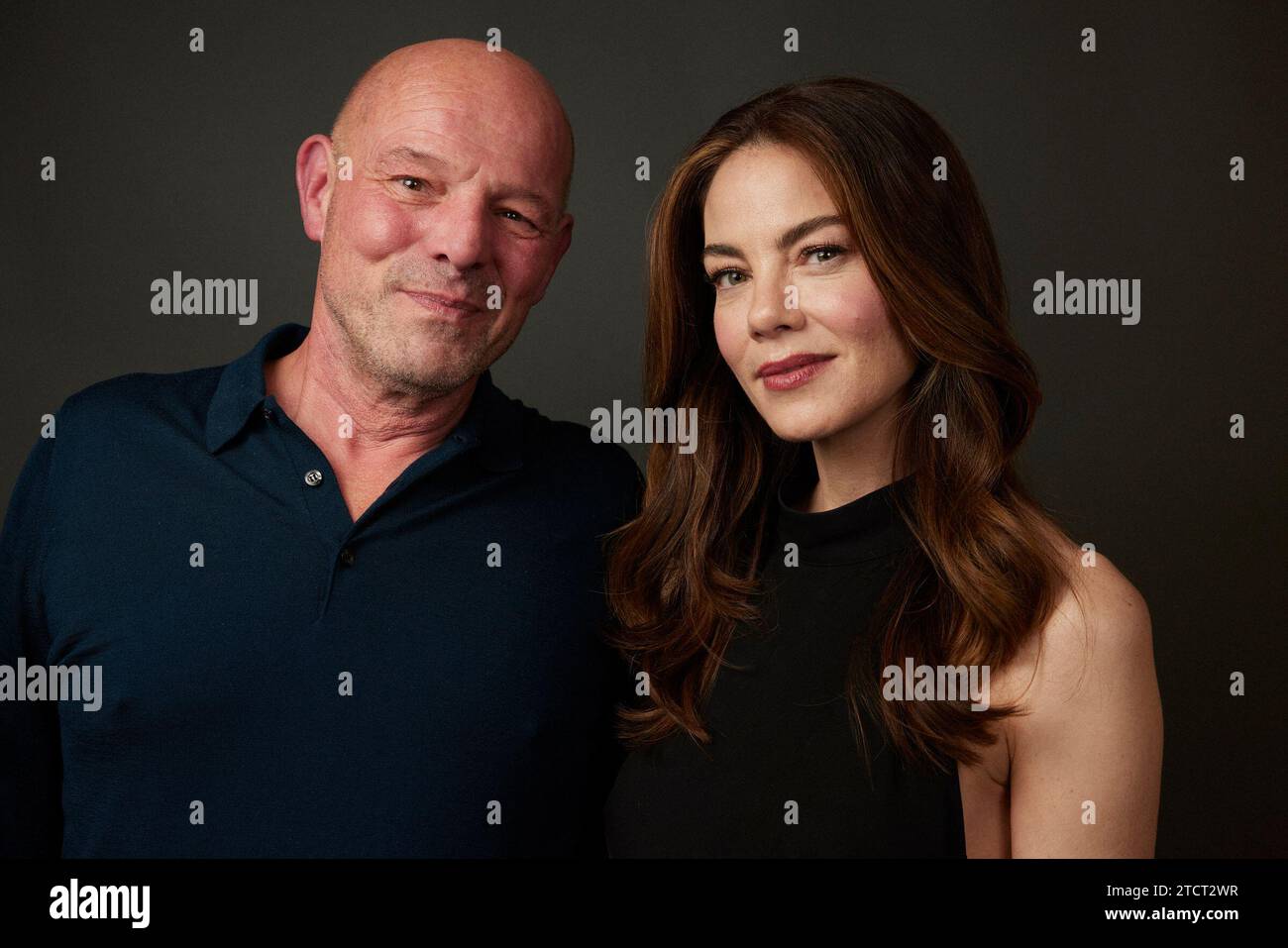 Director Simon Cellan Jones, left, poses with actor Michelle Monaghan ...