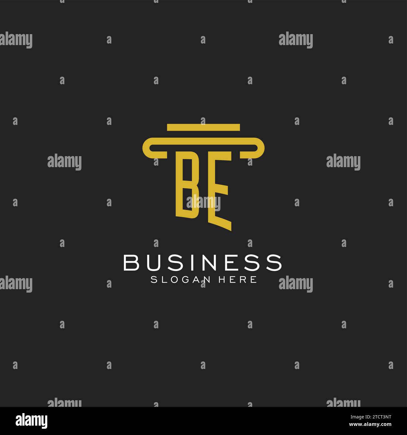 BE initial logo with simple pillar style design vector graphic Stock ...
