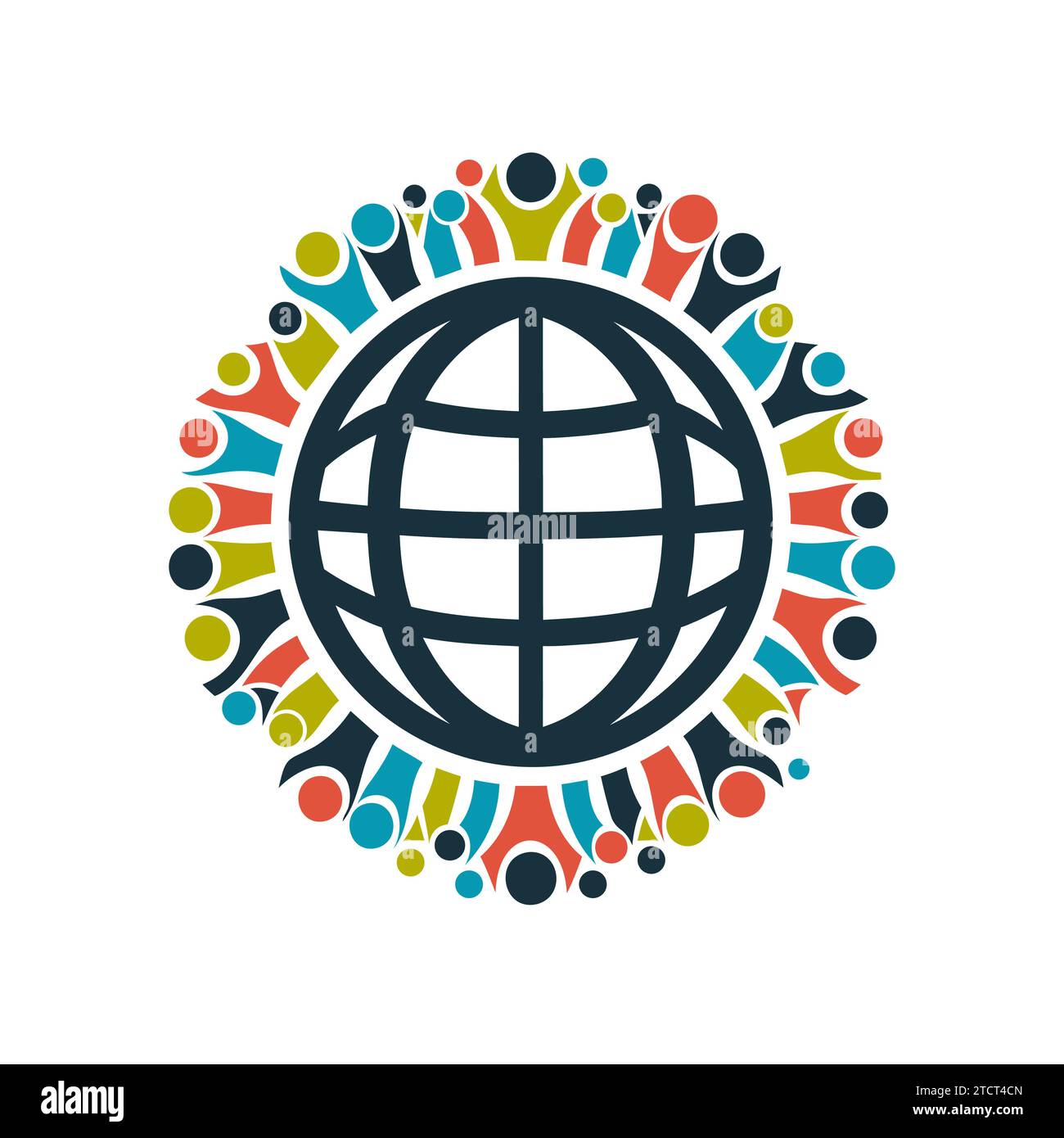 People Around Globe. Unity Symbol, teamwork concept Stock Vector Image & Art - Alamy