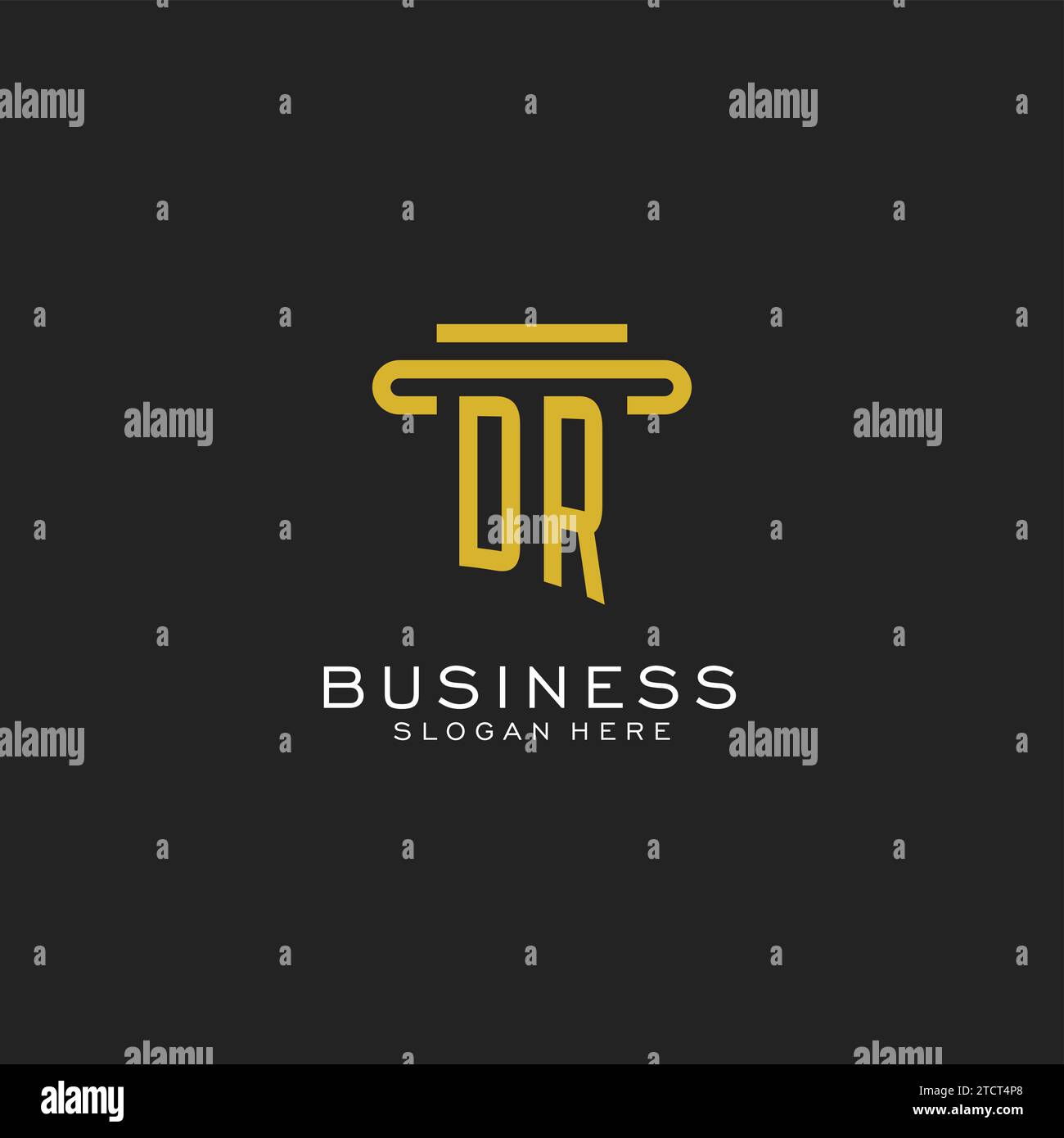 DR initial logo with simple pillar style design vector graphic Stock ...