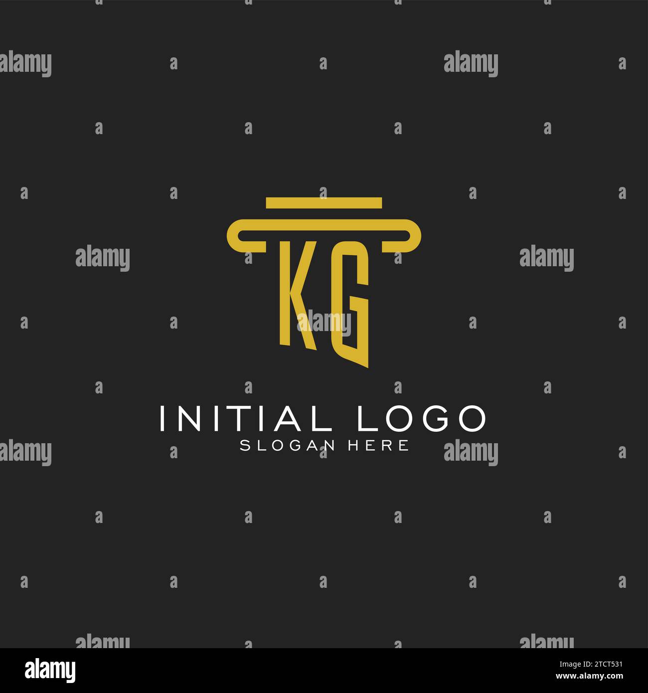 KG initial logo with simple pillar style design vector graphic Stock ...