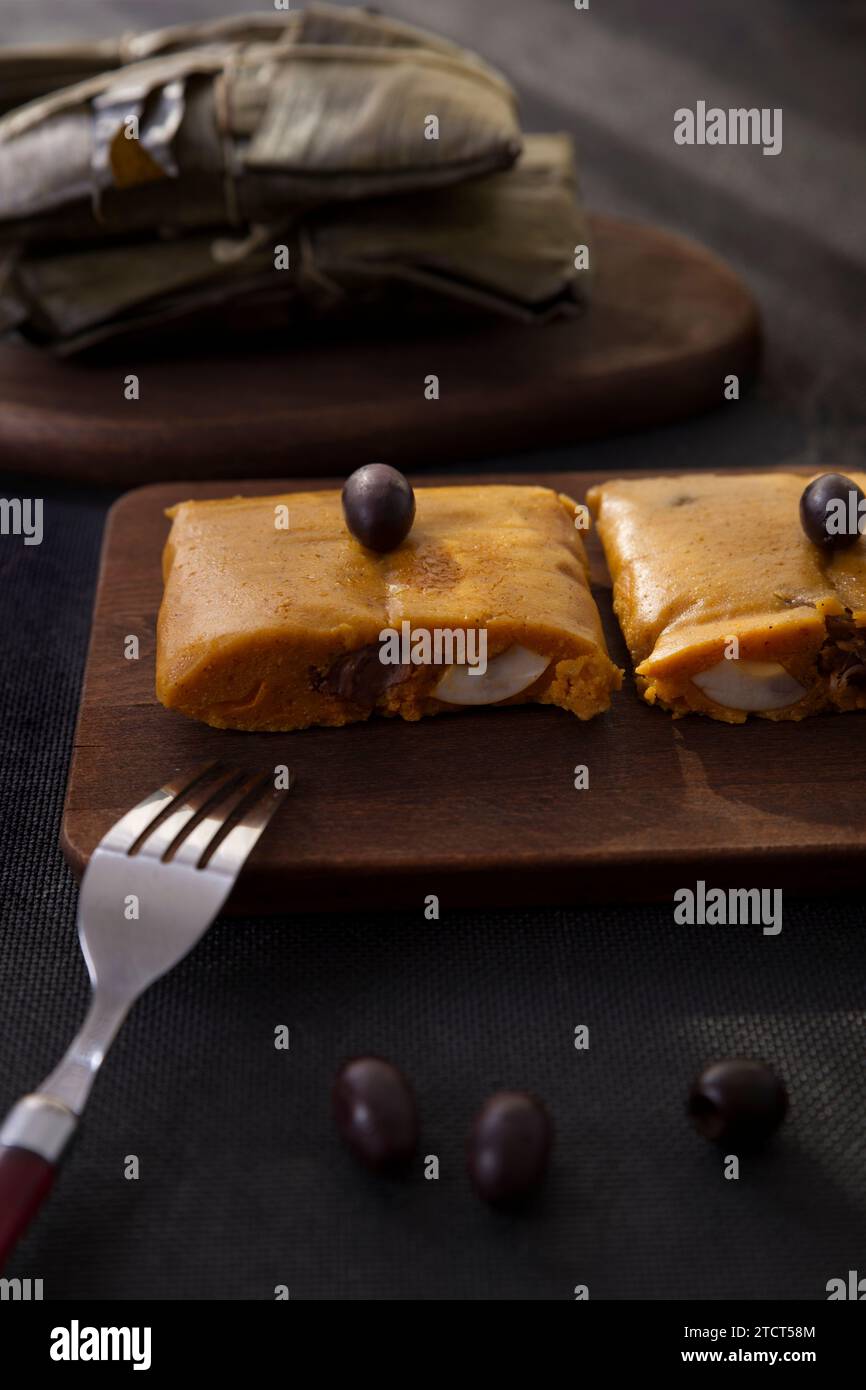 Typical dish of Peru known by the name of tamales, made with corn flour ...