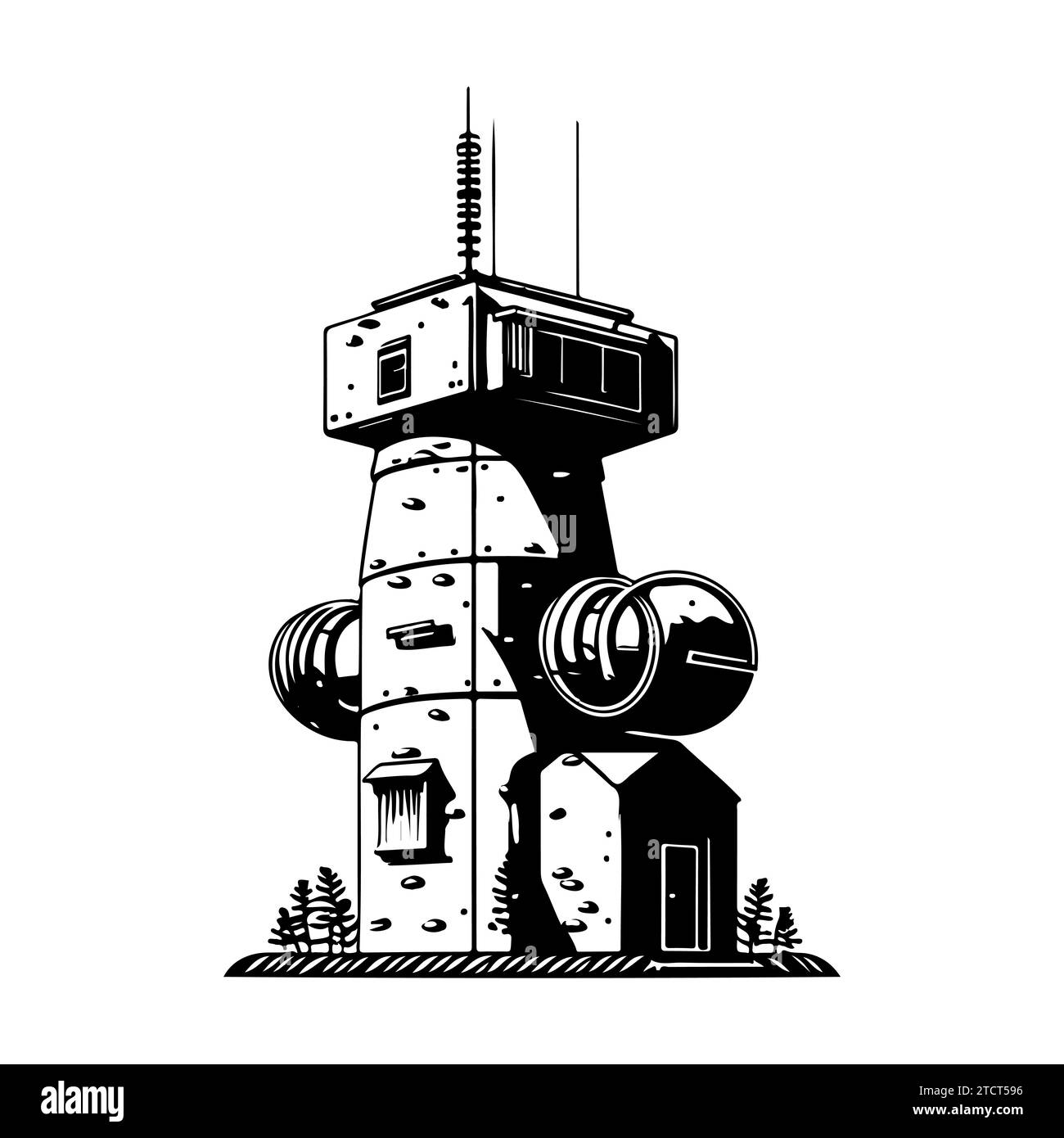 Bunker architecture Stock Vector Images - Alamy