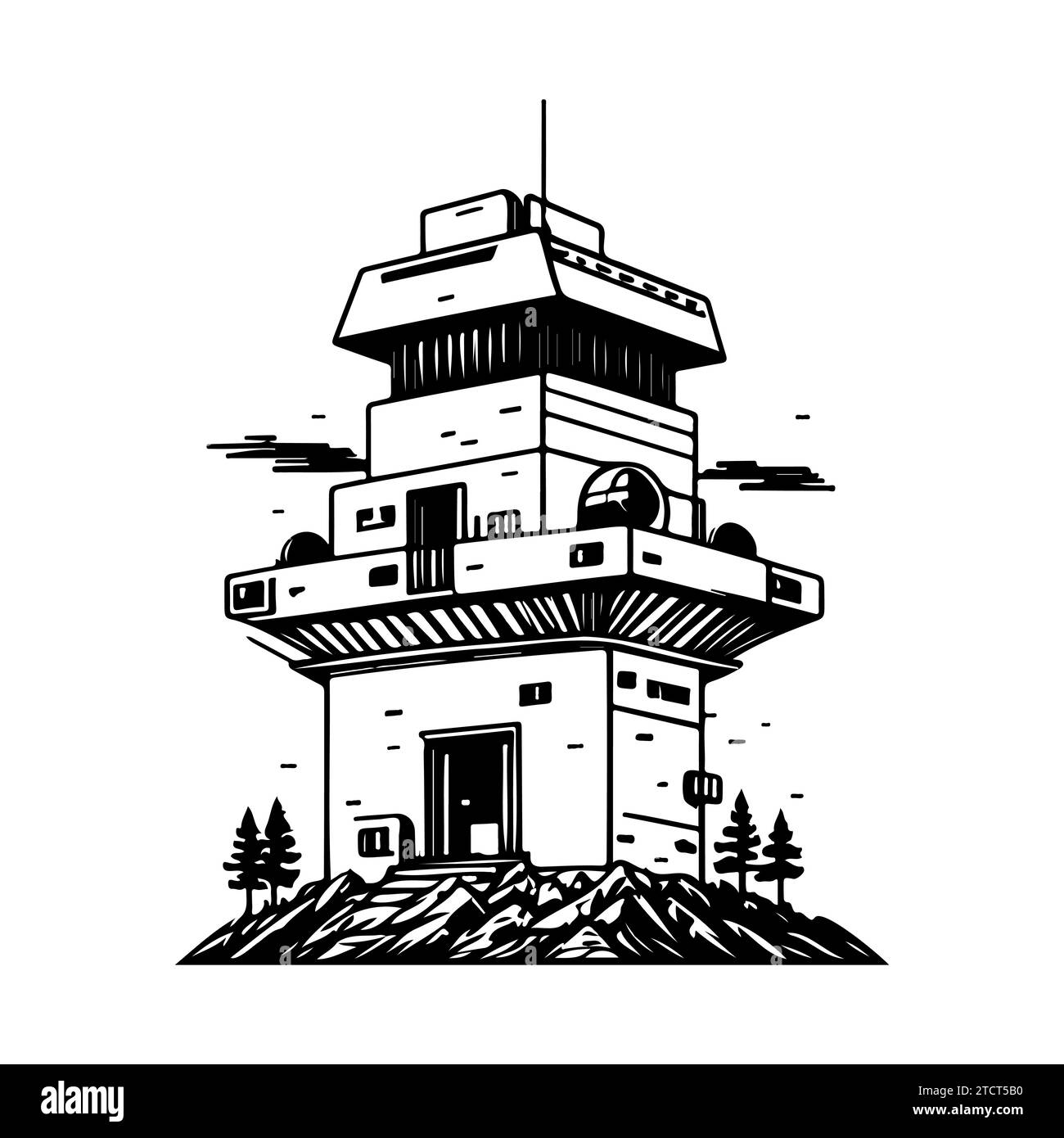 Observation bunker Stock Vector Images - Alamy