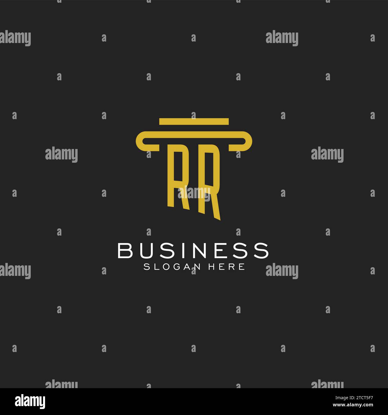 RR initial logo with simple pillar style design vector graphic Stock ...