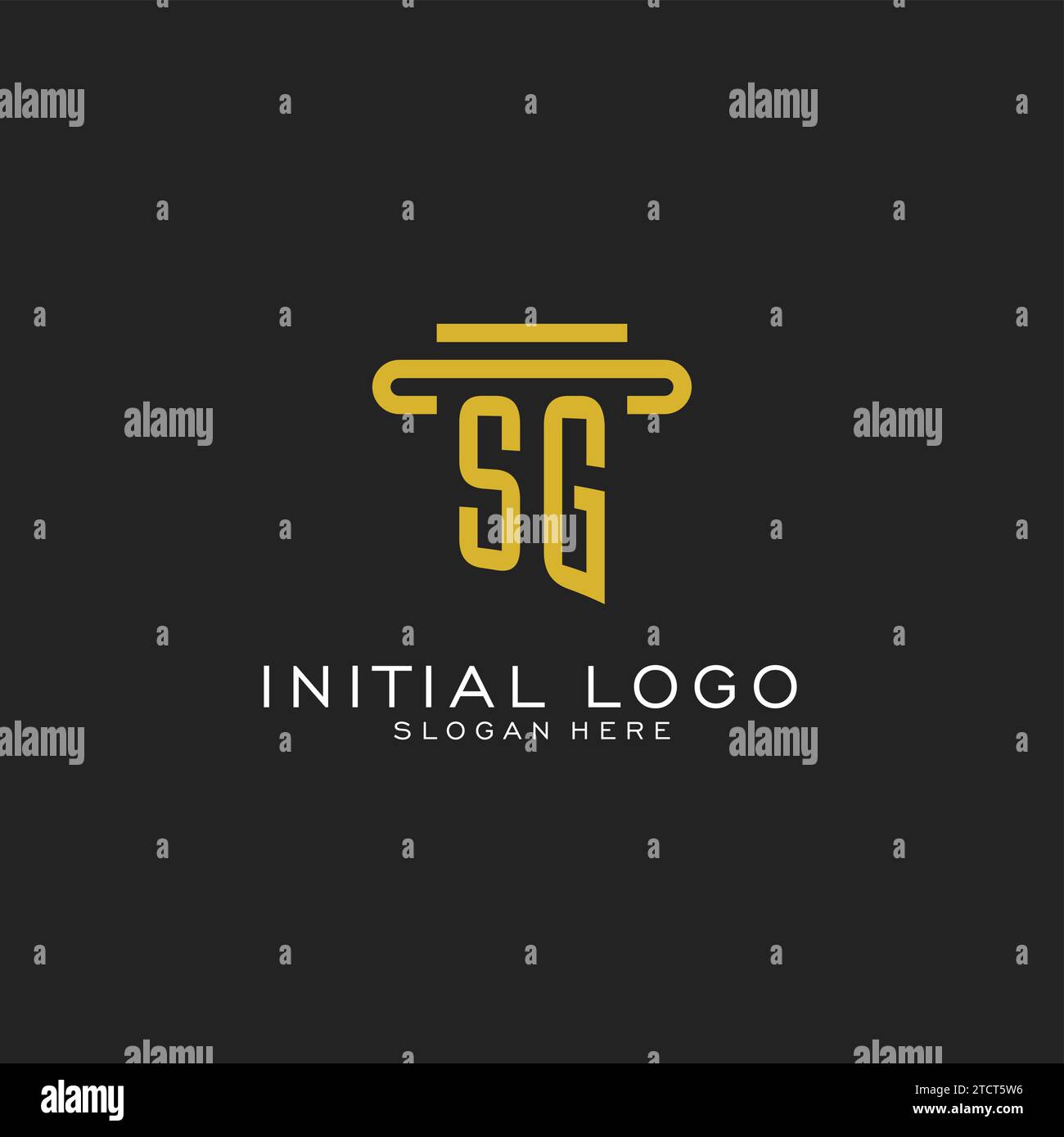 SG initial logo with simple pillar style design vector graphic Stock ...