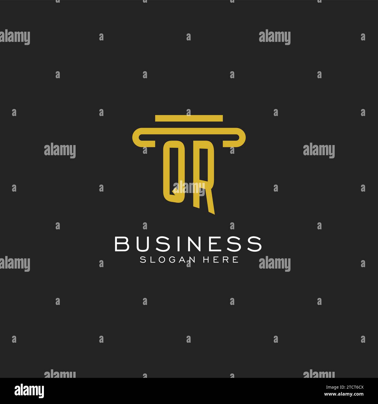QR initial logo with simple pillar style design vector graphic Stock ...