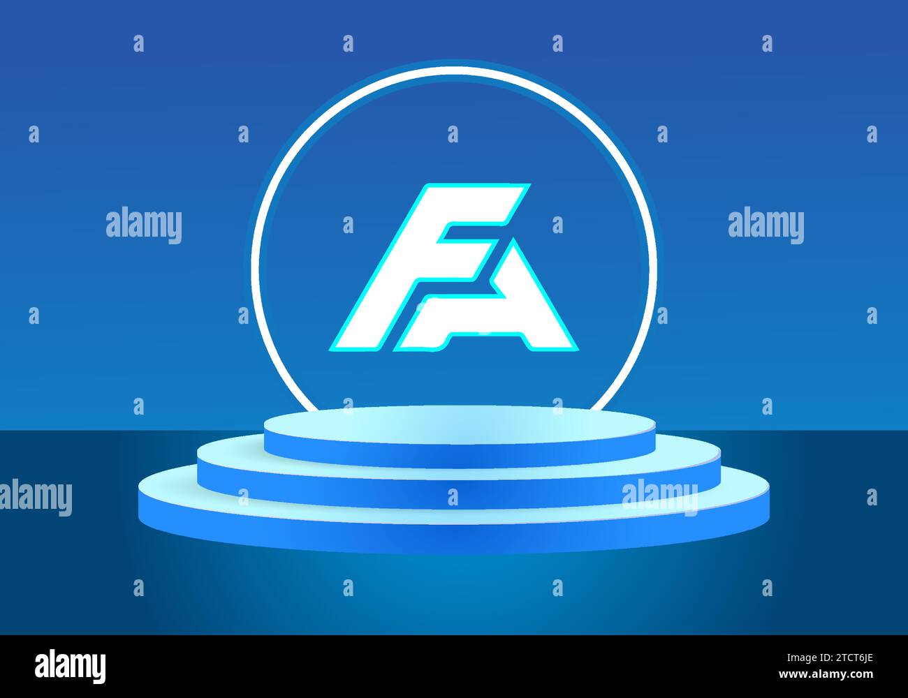 Letter FA blue logo sign. Vector logo design for business Stock Vector ...