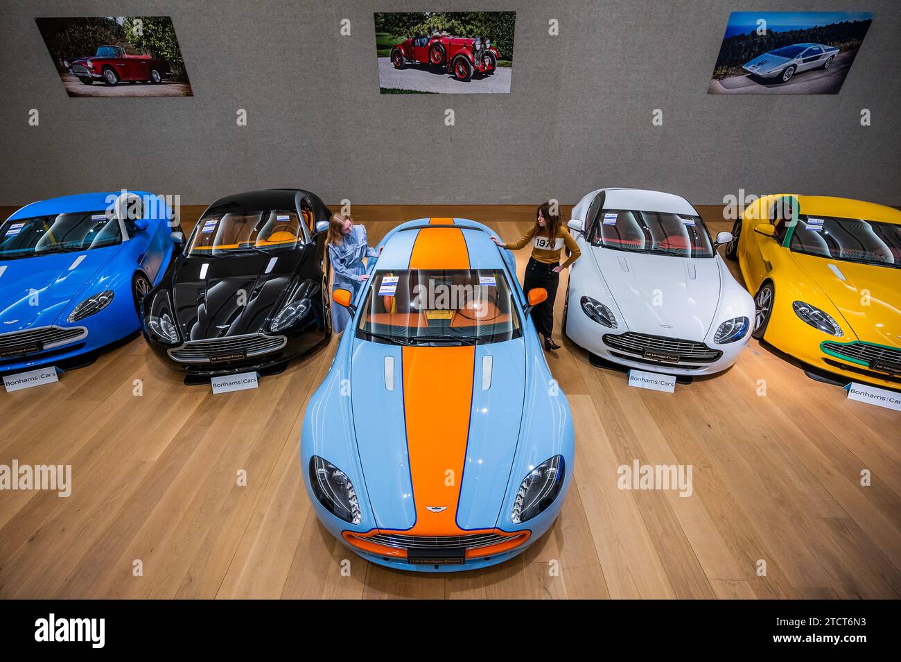 London, UK. 14th Dec, 2023. A room full of contemporary supercars ...