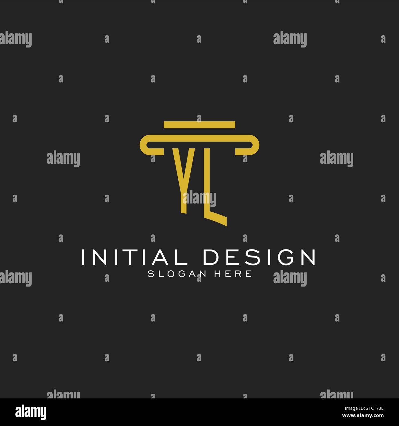 YL initial logo with simple pillar style design vector graphic Stock ...