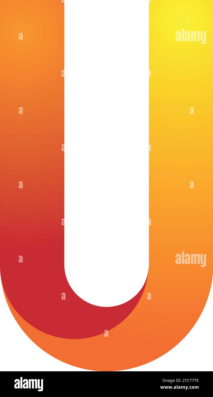 U Letter Logo. Orange Color. - Vector Stock Vector Image & Art - Alamy