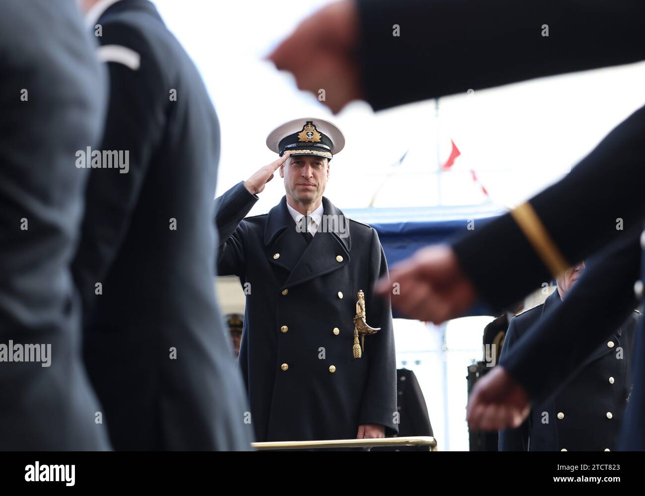 The Prince of Wales salutes during a visit to the Lord High Admiral's ...
