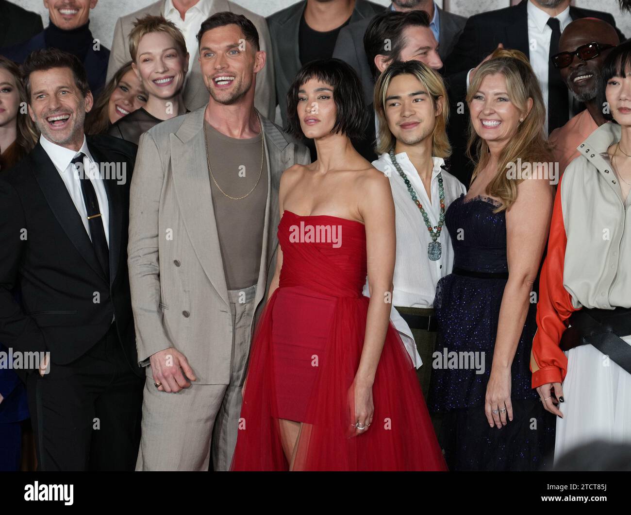 (L-R) REBEL MOON Cast & Crew - Zack Snyder, Rhian Rees, Ed Skrein ...