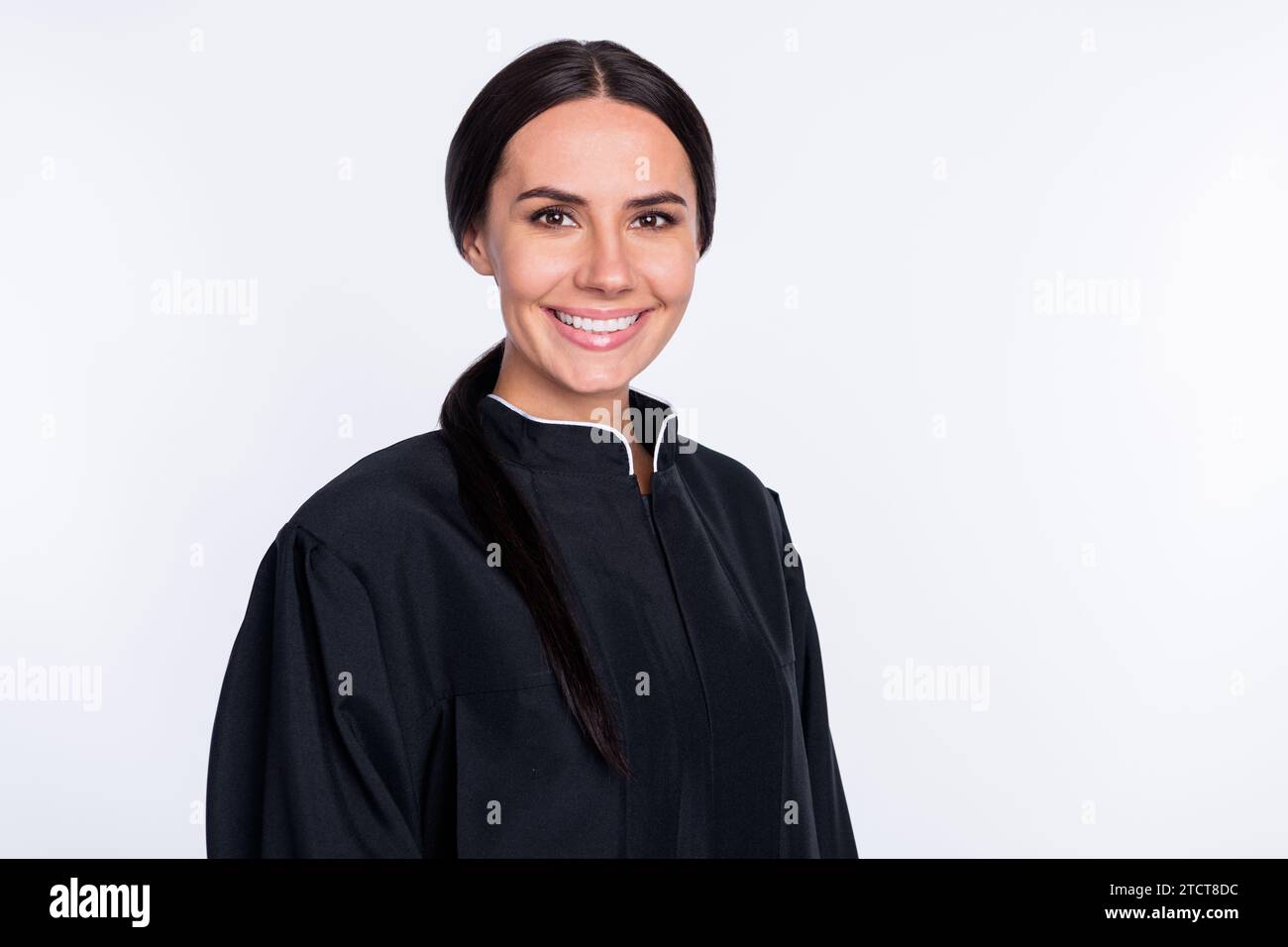 Photo of happy good mood cheerful smiling beautiful woman attorney ...