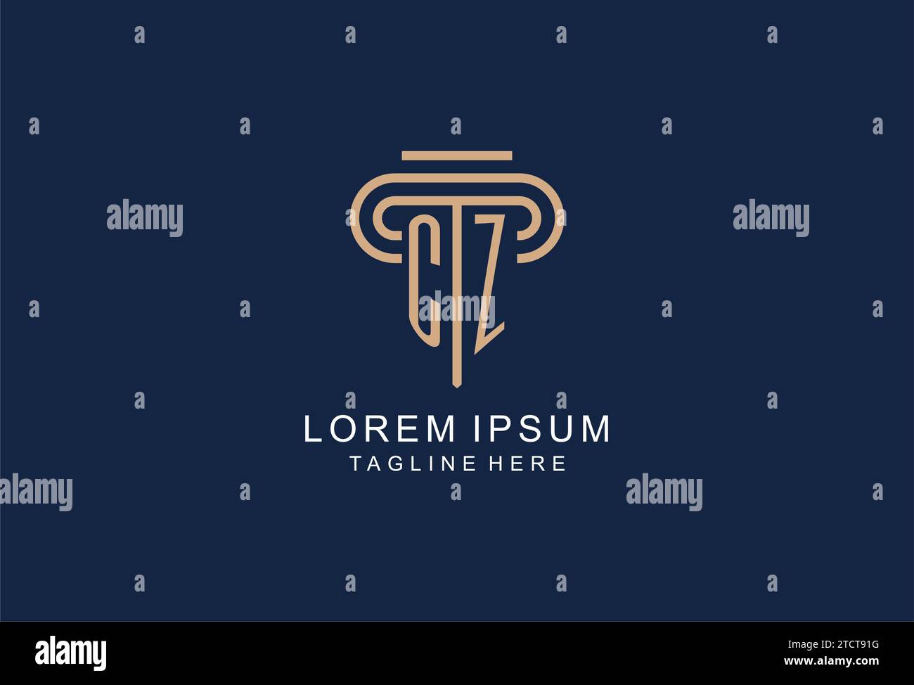 CZ initial pillar logo, elegant and luxury law firm logo design ideas Stock Vector Image & Art ...