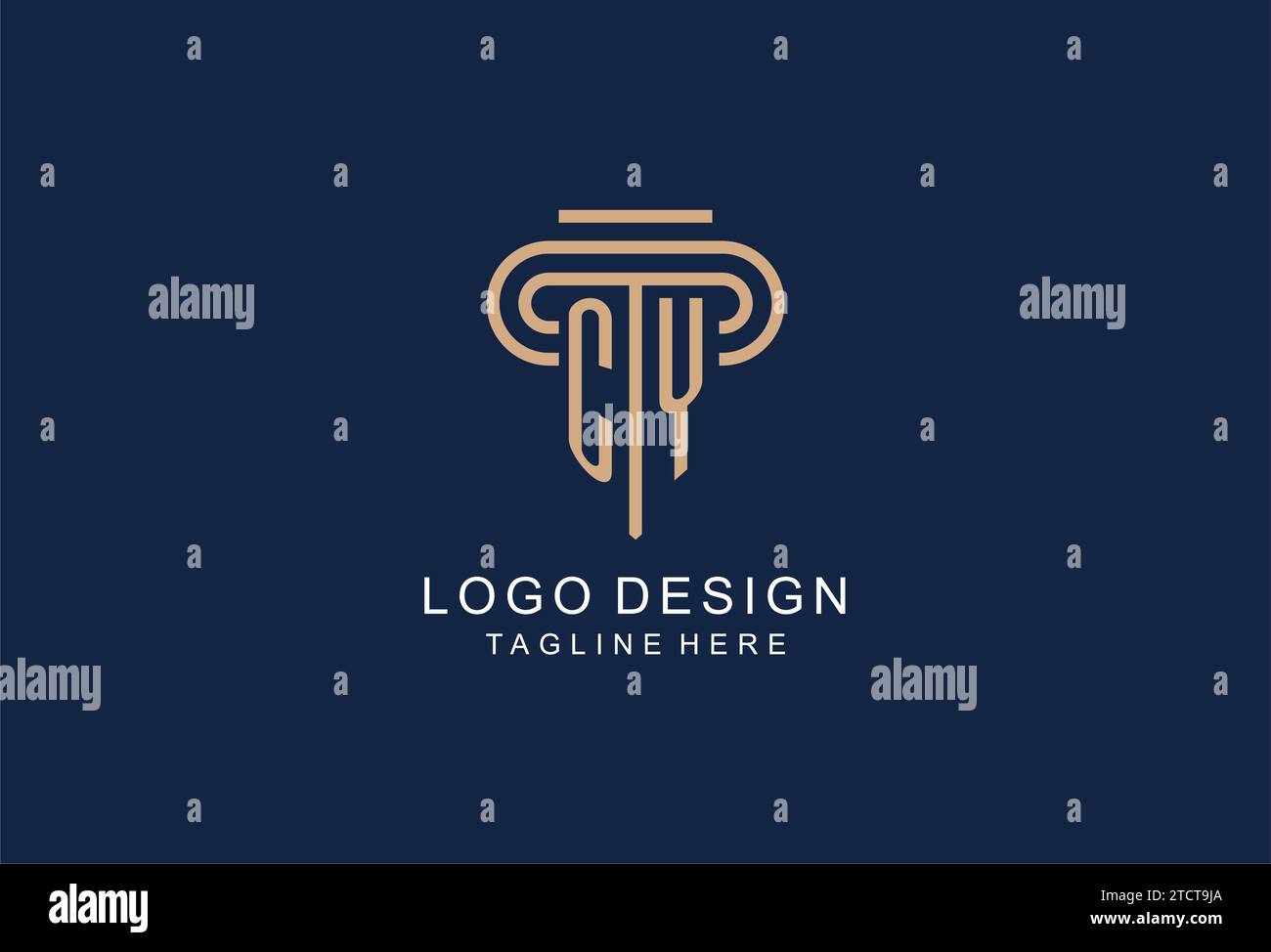 CY initial pillar logo, elegant and luxury law firm logo design ideas ...