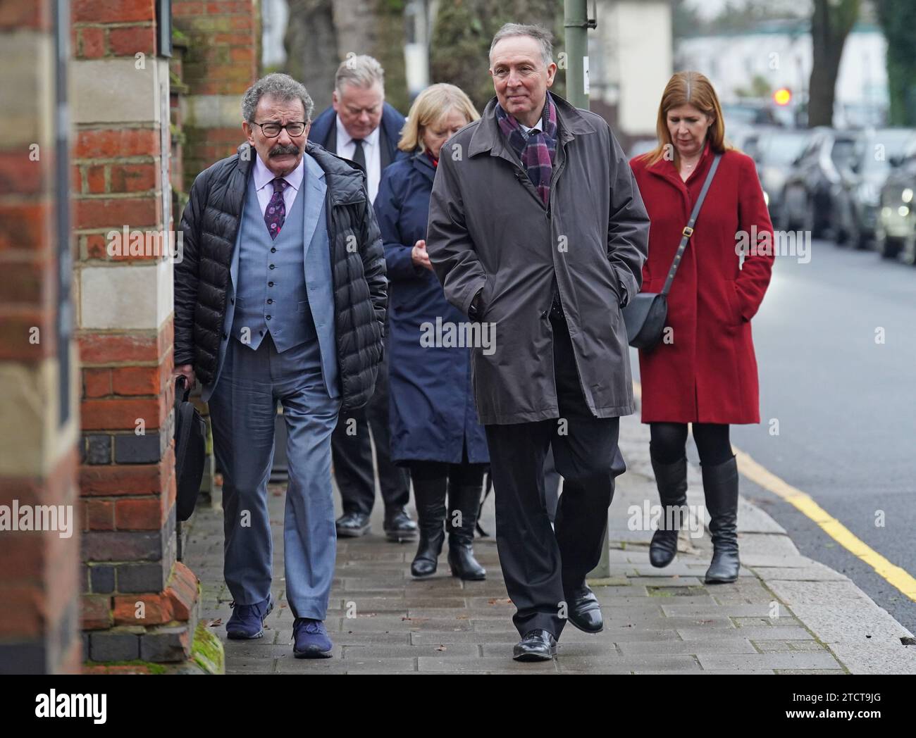 Lord Robert Winston (left) and Nick Smith arrive for the funeral ...