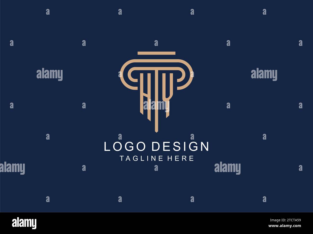 HY initial pillar logo, elegant and luxury law firm logo design ideas ...