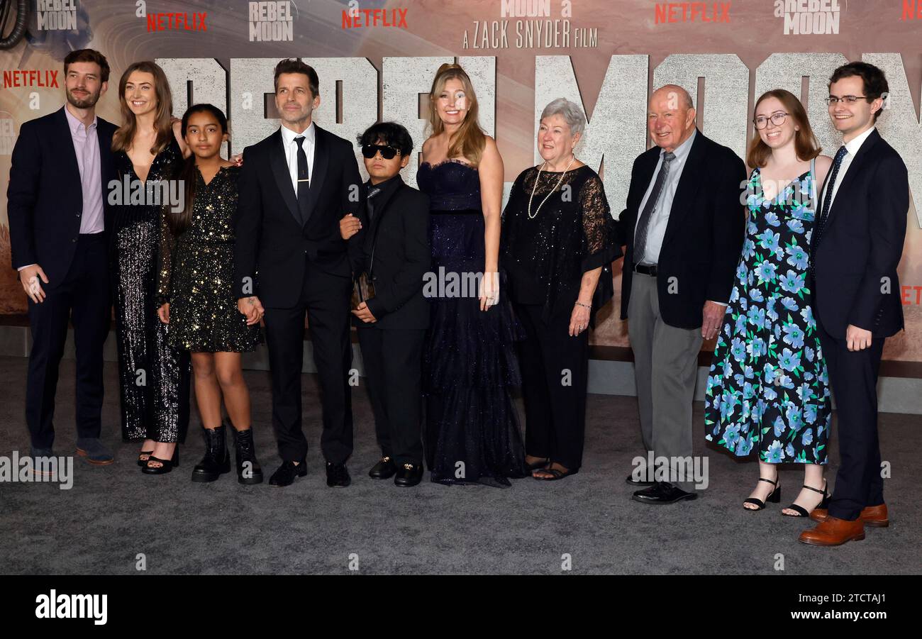 Hollywood, Ca. 13th Dec, 2023. Zack Snyder, Deborah Snyder, Family at ...