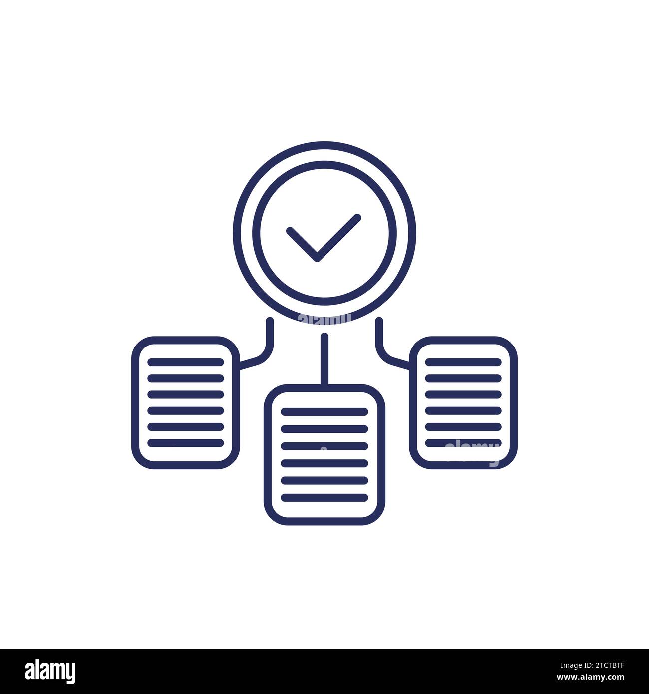 White line completed task icon hi-res stock photography and images - Alamy