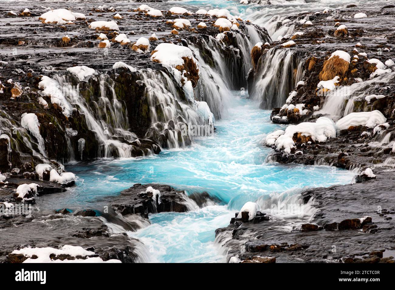 The Bruarfoss waterfall in Iceland in winter Stock Photo - Alamy