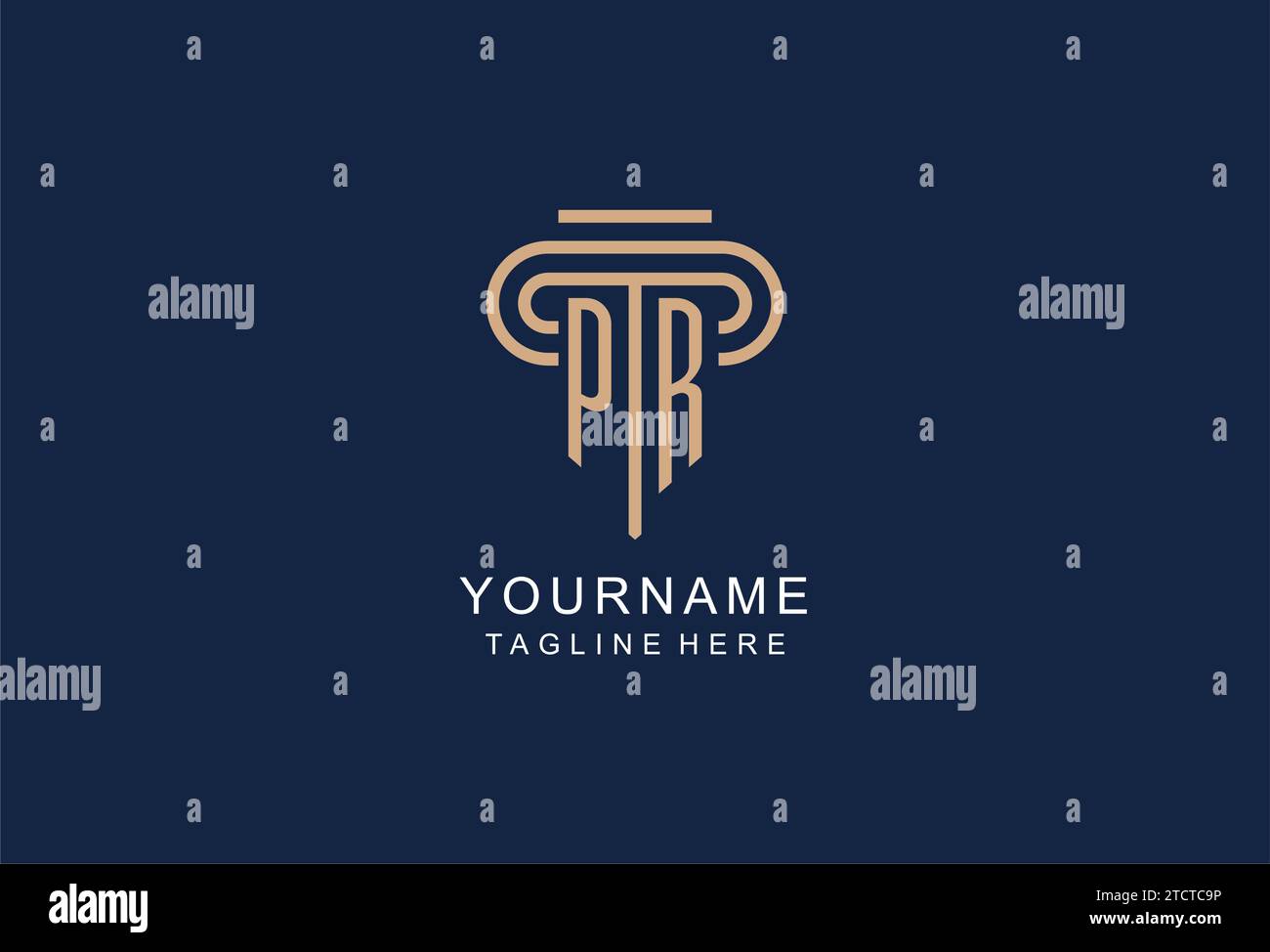 PR initial pillar logo, elegant and luxury law firm logo design ideas ...