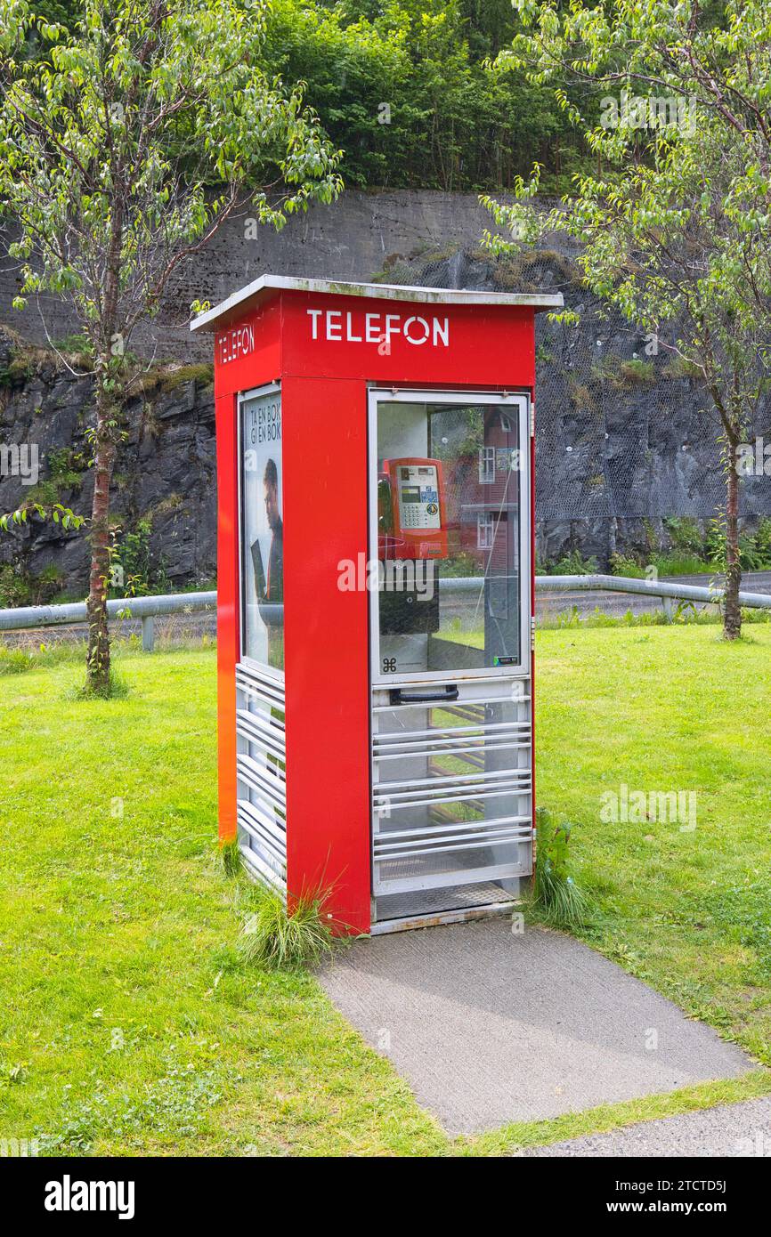 Norway, Vestland, Norheimsund - July 15, 2023: Norwegian telephone ...