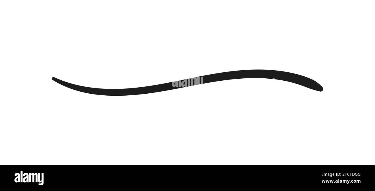 Swoosh and swoops underline typography tail shape. Brush drawn thick ...