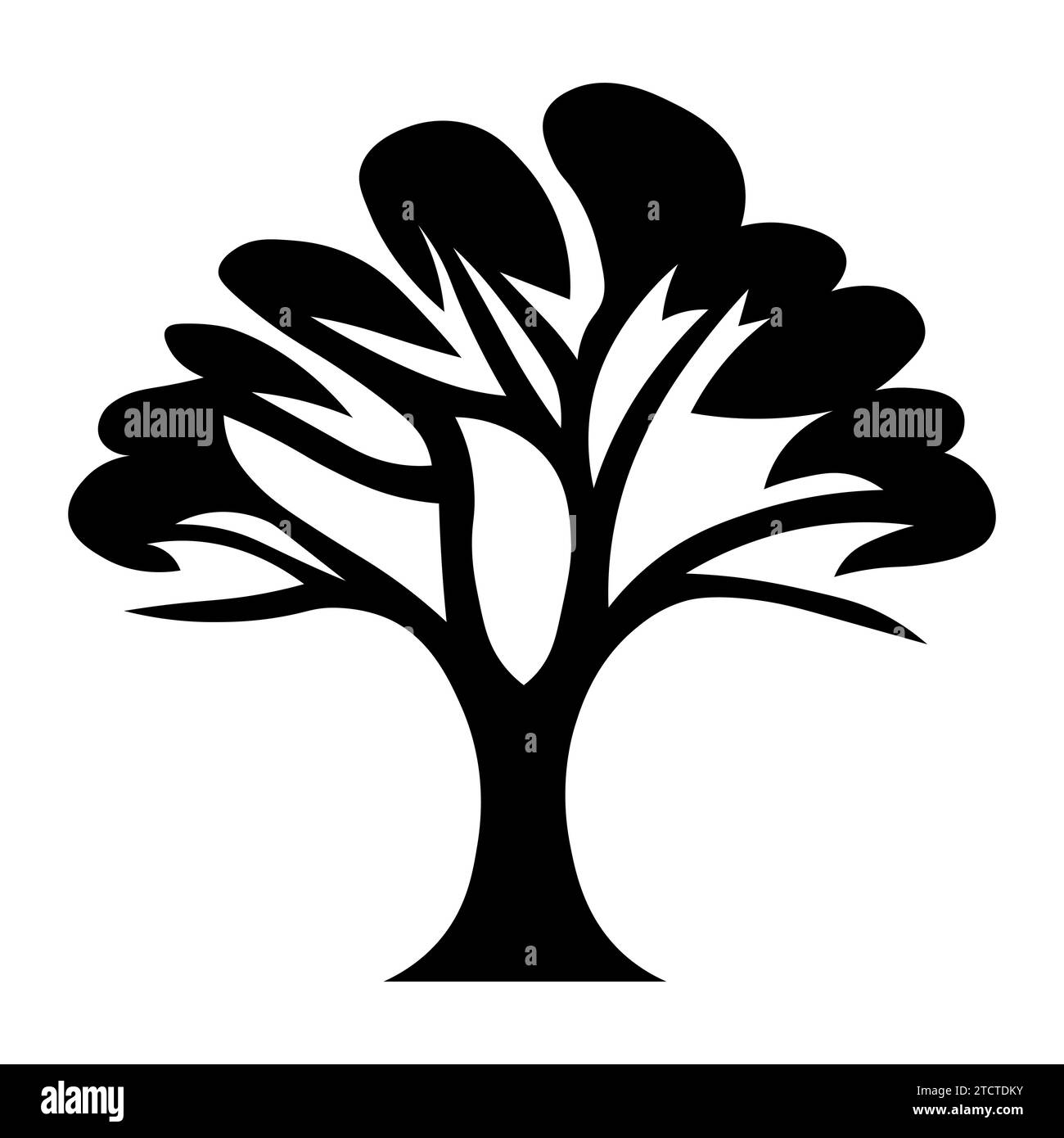 Tree black logo isolated on white background Stock Vector Image & Art ...
