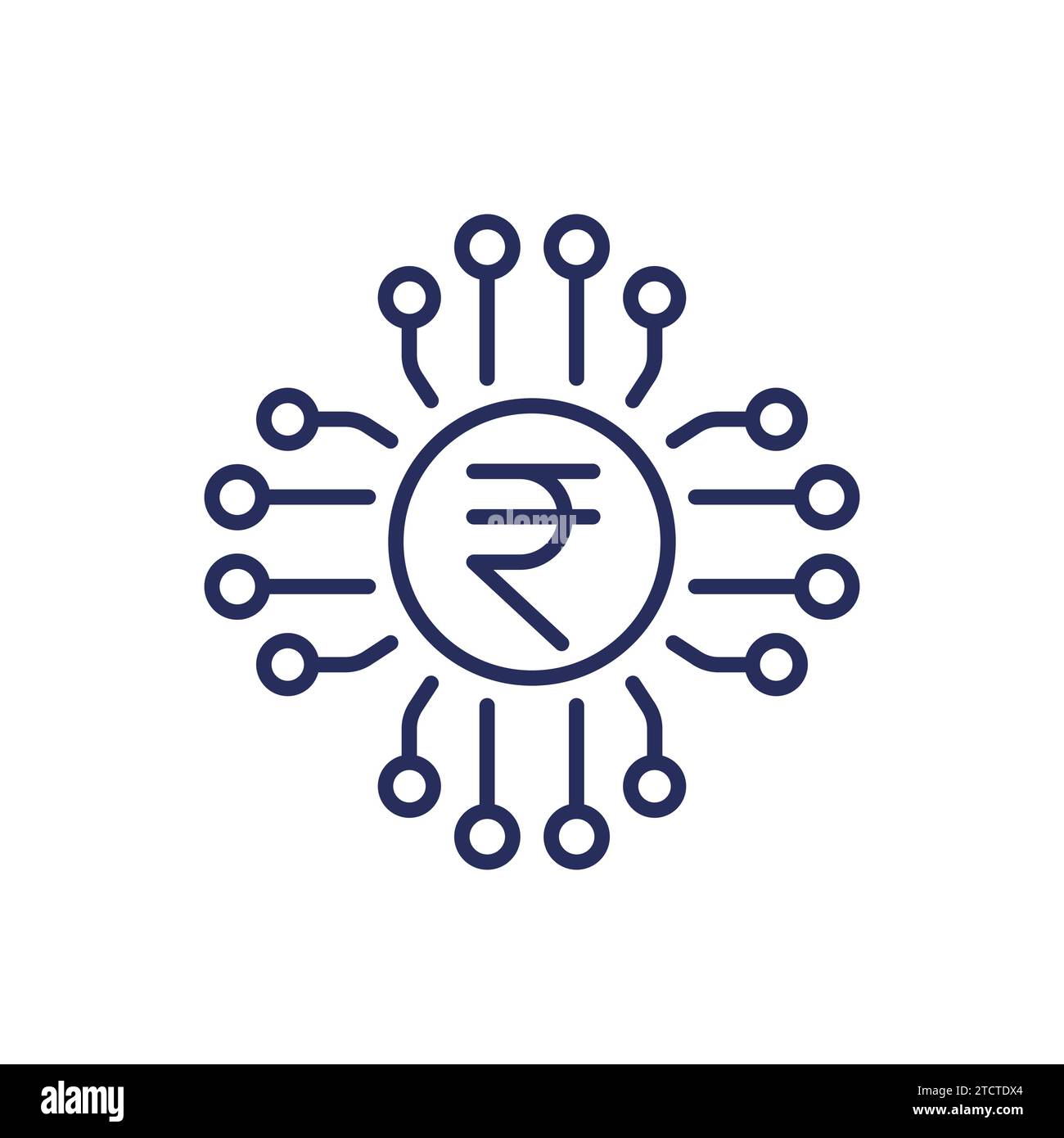 digital rupee icon, eINR line vector, eps 10 file, easy to edit Stock ...