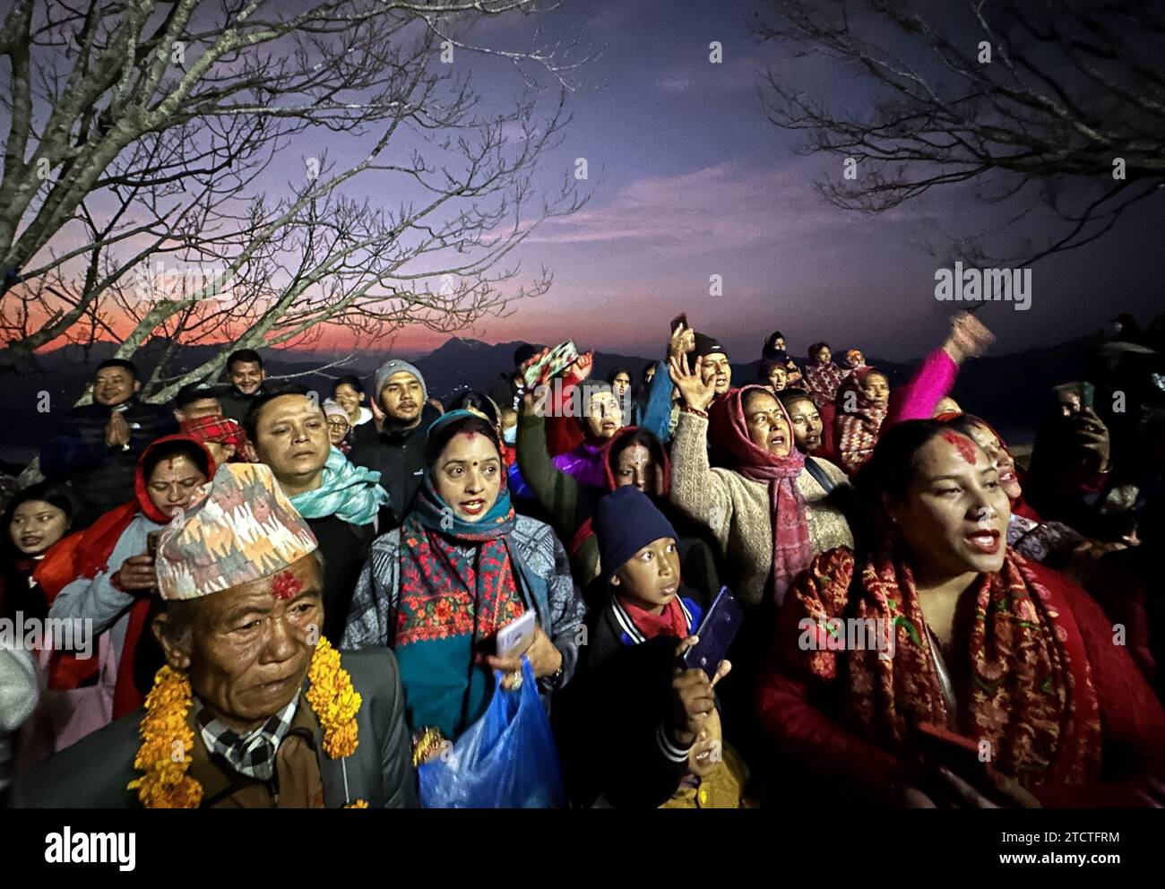 Dhading, Bagmati, Nepal. 14th Dec, 2023. Devotees gather to offer ...