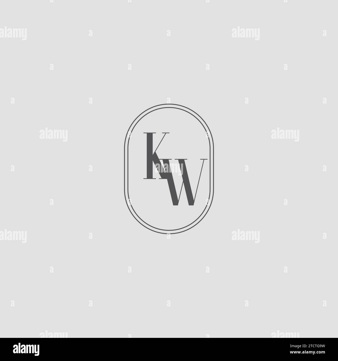 Initial KW wedding monogram logo design vector graphic Stock Vector ...