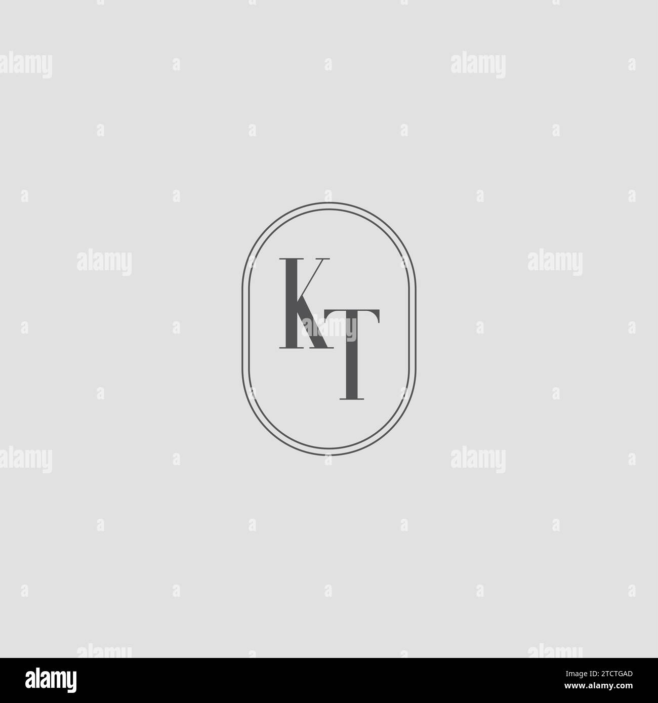 Initial KT wedding monogram logo design vector graphic Stock Vector ...