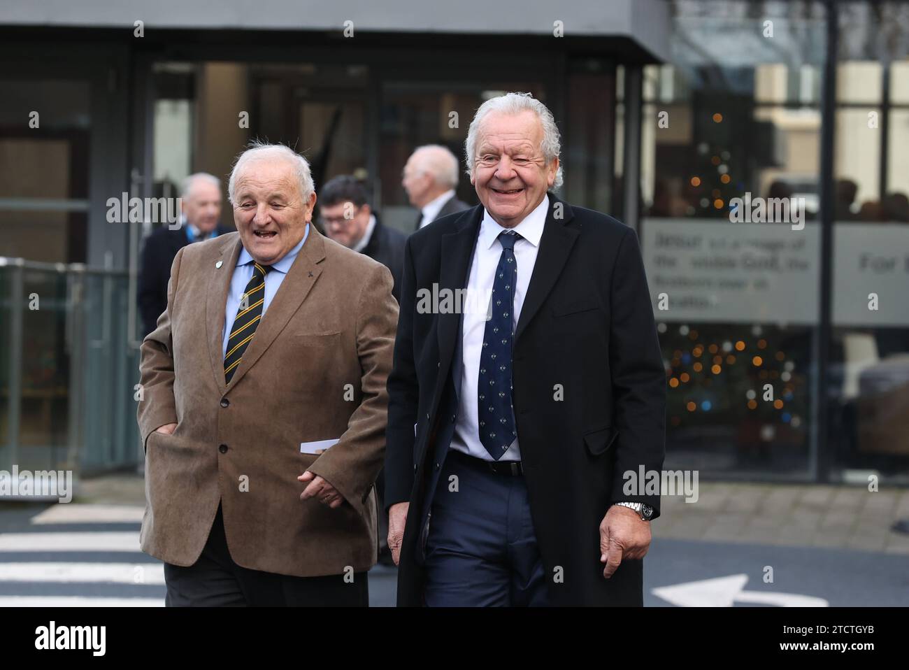 Sir Bill Beaumont (right) following the funeral of former Ireland and ...