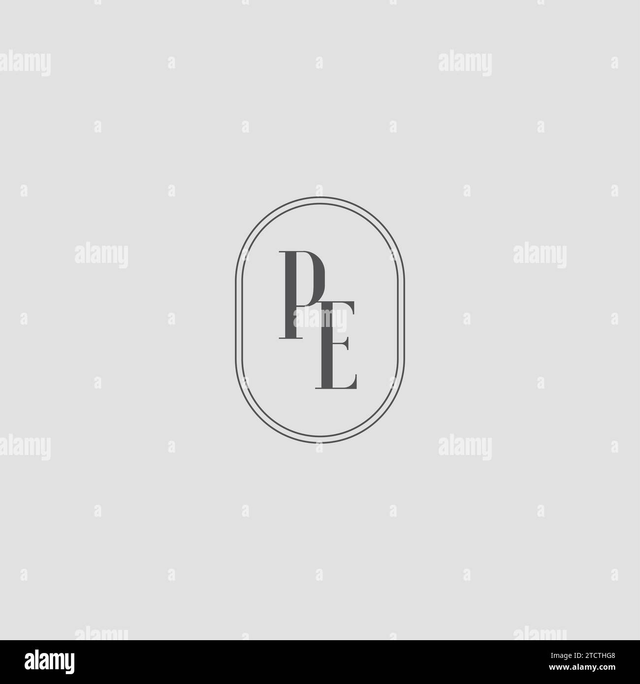 Initial PE wedding monogram logo design vector graphic Stock Vector ...