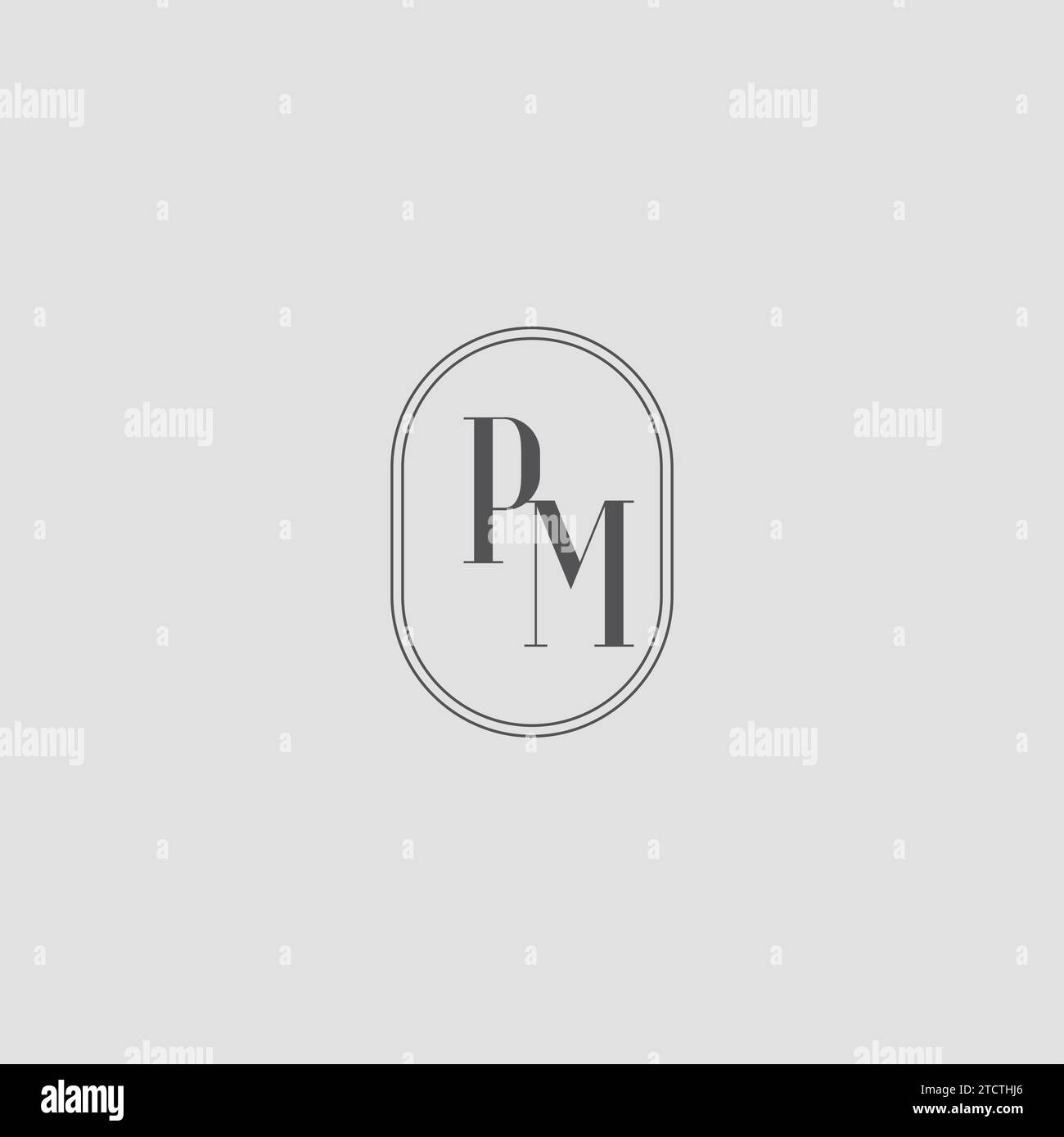 Initial PM wedding monogram logo design vector graphic Stock Vector ...