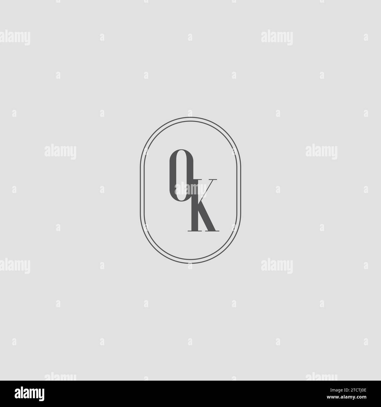Initial OK wedding monogram logo design vector graphic Stock Vector ...